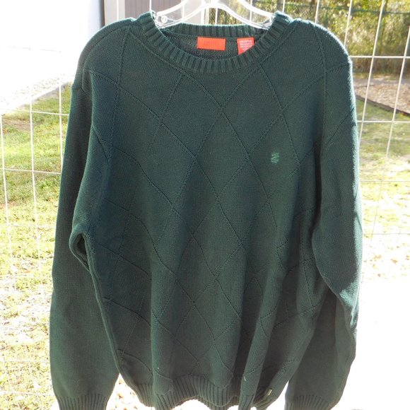 Izod | Sweaters | Izod Mens Pullover Dark Green Crew Neck Sweater Size ...